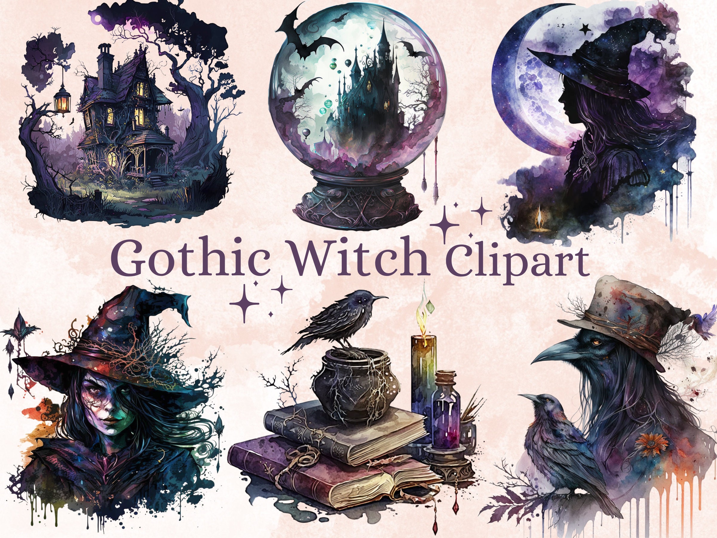 42 PNG Watercolor Gothic Witch Clipart Gothic Witchcraft Clip - Etsy ...