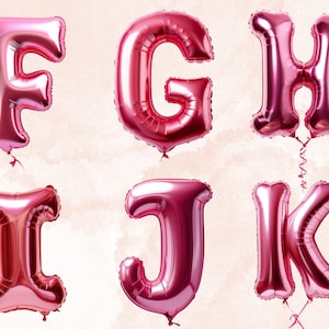 26 PNG Watercolour Valentine's Day Balloon Alphabet Clipart, Love ...