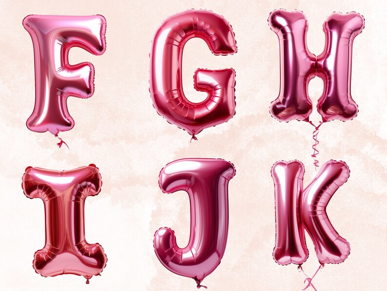 26 PNG Watercolour Valentine's Day Balloon Alphabet Clipart, Love ...