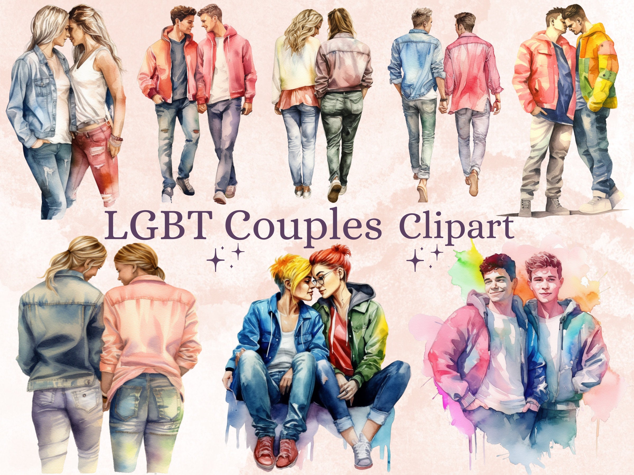 Gay Men Couples Clip Art