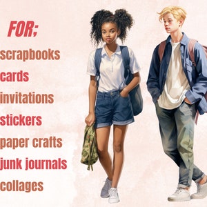 60 PNG Watercolor Student Bundle Clipart, Academia Illustrations Clip ...