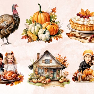 55 PNG Watercolor Thanksgiving Clipart, Thanksgiving Turkey ...
