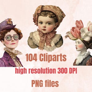 Whimsy Victorian Collage Elements, Surreal Modern Victorian Fussy Cut ...