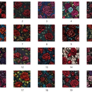 Seamless Gothic Roses Digital Paper, Gothic Roses Seamless Pattern ...