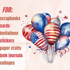 26 PNG Watercolor 4th of July Clipart Bundle, Patriotic Png ...