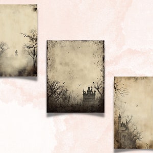 Printable Haunted Mansion Digital Paper, Spooky Halloween Ephemera ...