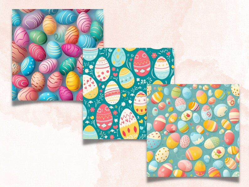 Seamless Easter Eggs Digital Paper, Happy Easter Seamless Pattern ...