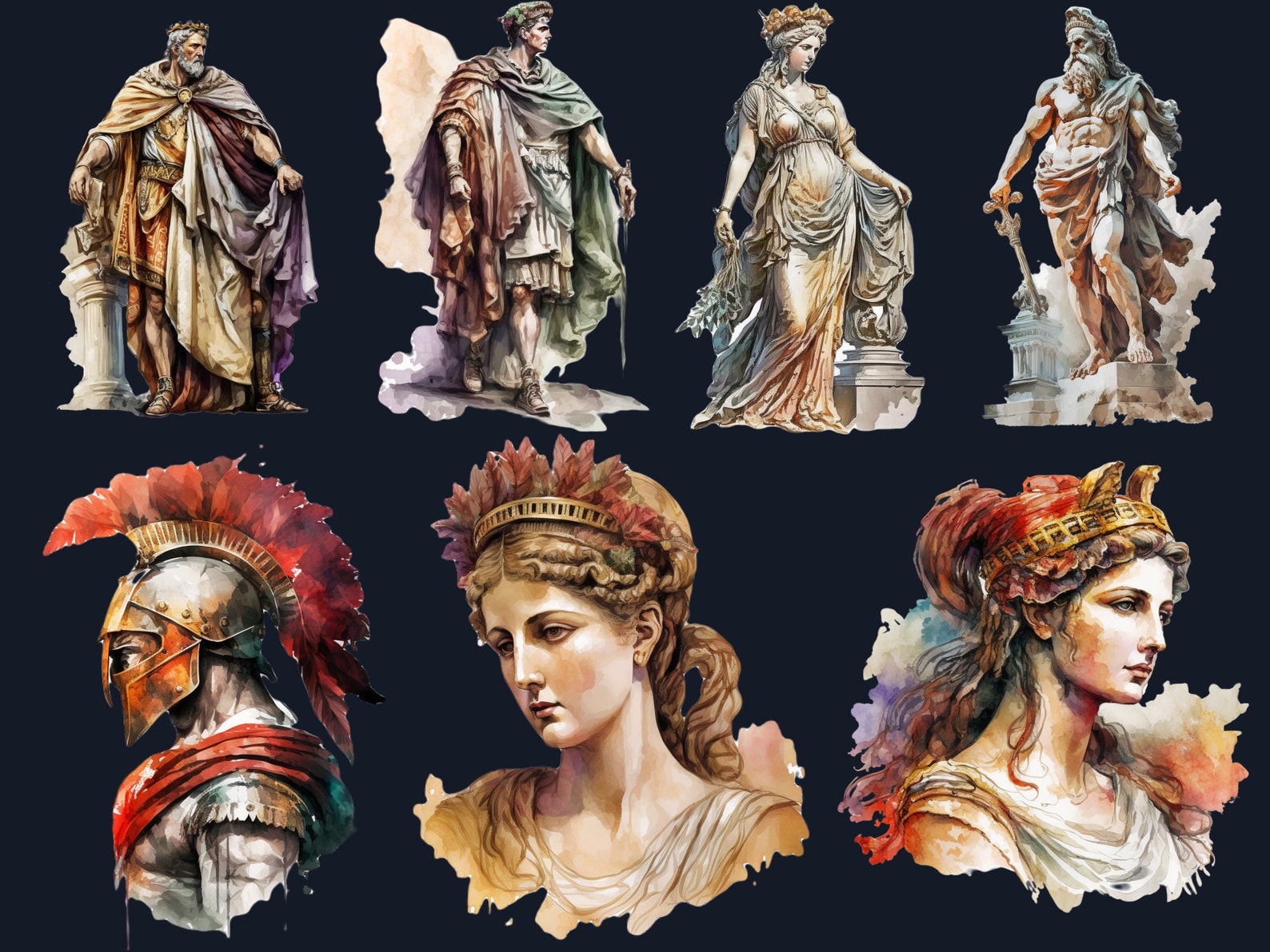 35 PNG Watercolor Fantasy Ancient Rome Clipart, Ancient Rome Mythology ...