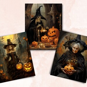 Printable Victorian Halloween Digital Paper, Retro Halloween Ephemera ...