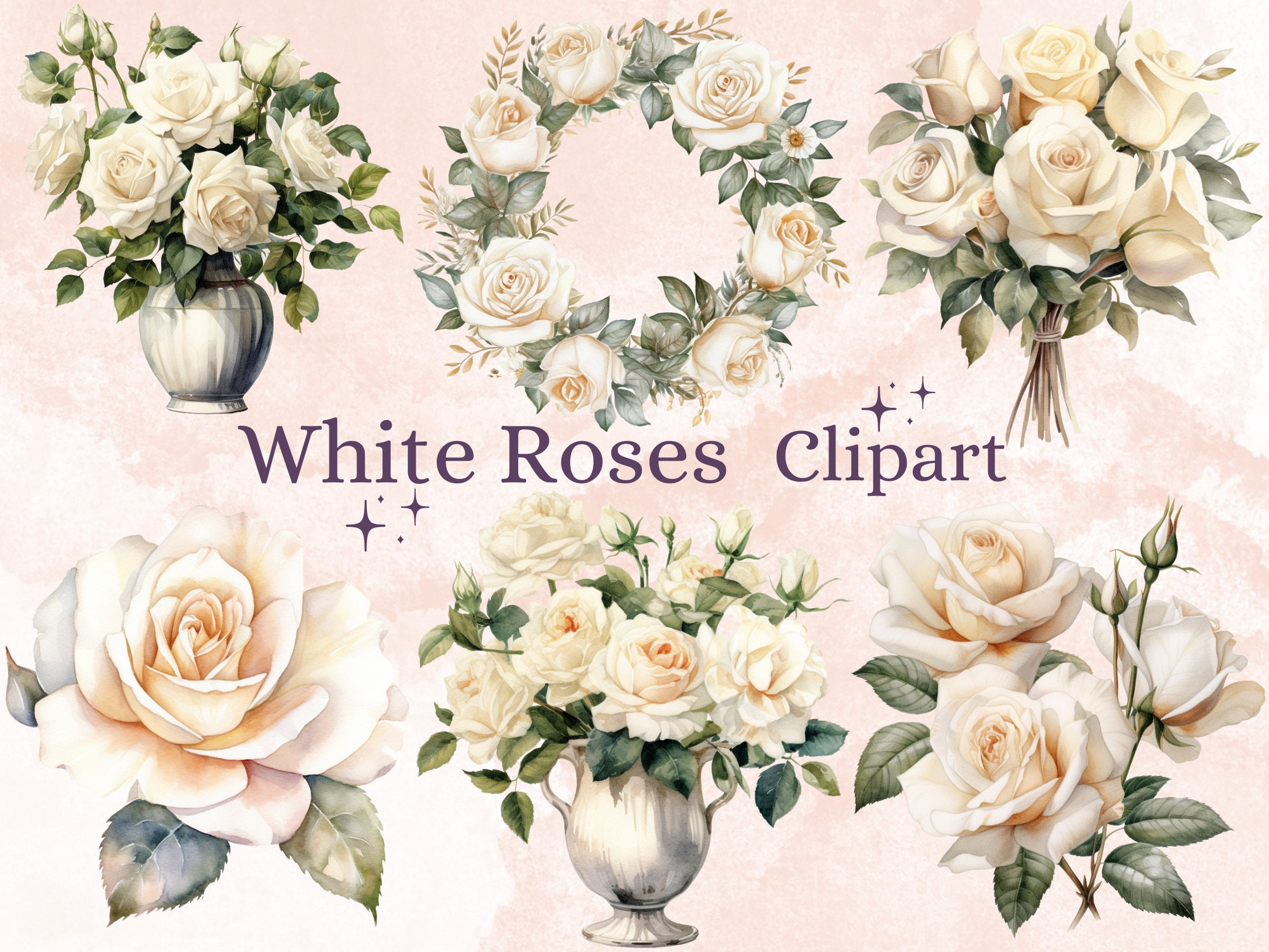 White Roses Clipart