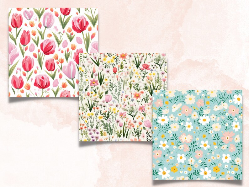 Seamless Easter Floral Digital Paper, Easter Botanical Seamless Pattern ...