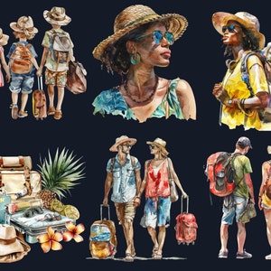 55 PNG Watercolor Summer Vacation Clipart, Summer Traveler ...