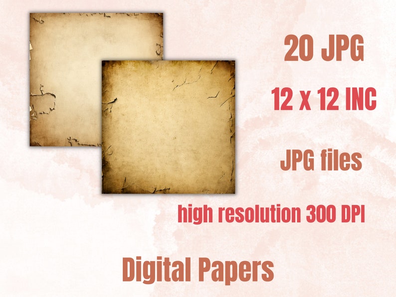 Old Paper Textures Digital Paper, Digital Paper Pack With Vintage Paper ...