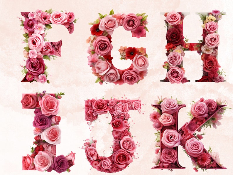 26 PNG Watercolour Valentine's Day Alphabet Clipart, Love Letters Clip ...