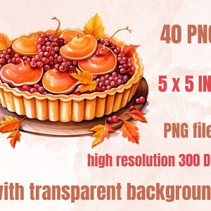 40 PNG Watercolor Fall Dessert Clipart, Autumn Dessert Illustrations ...