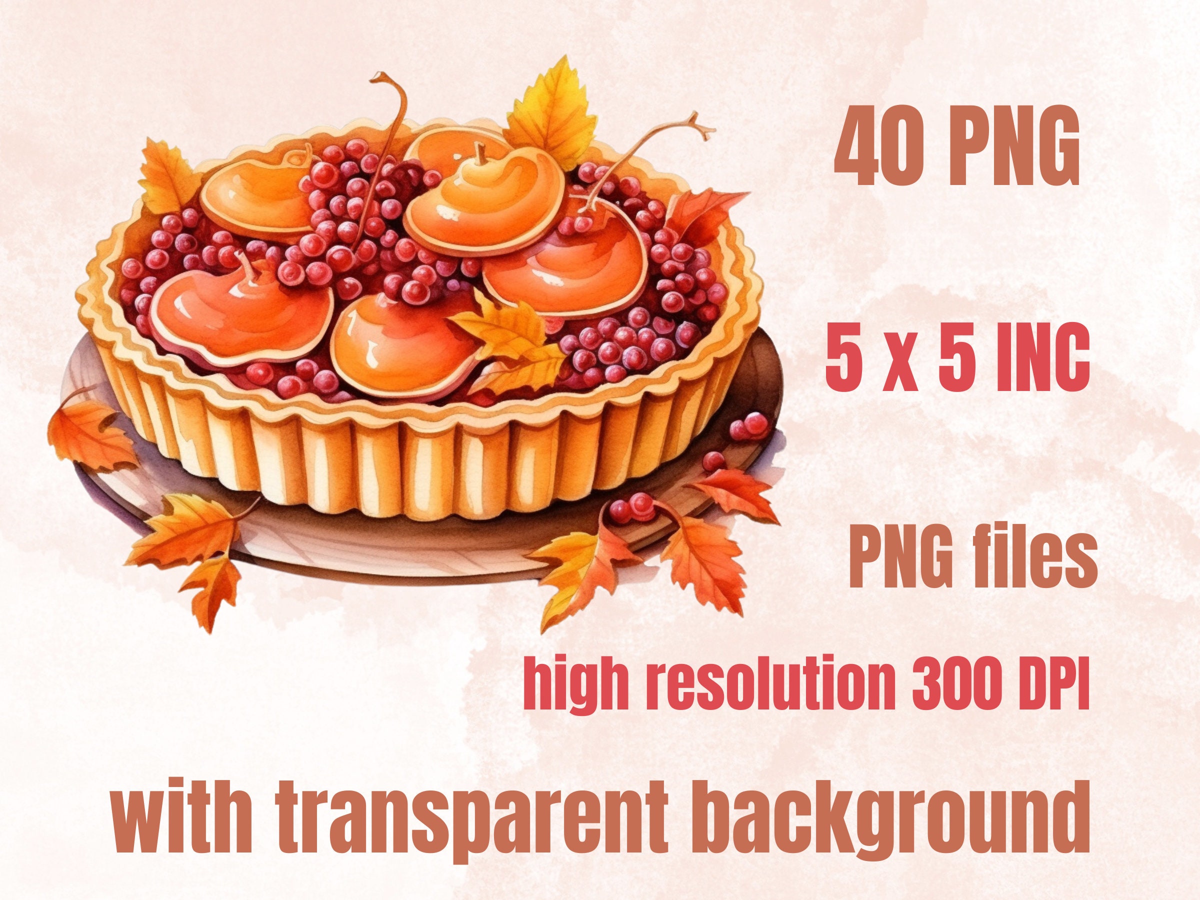 40 PNG Watercolor Fall Dessert Clipart, Autumn Dessert Illustrations ...