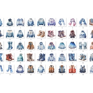 60 PNG Watercolor Winter Clothes Clipart, Cozy Winter Fashion ...
