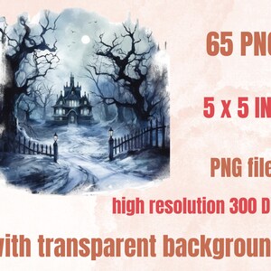 65 PNG Watercolor Gothic Winter Clipart, Creepy Winter Illustrations ...
