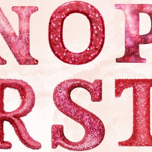 26 PNG Watercolour Valentine's Day Glitter Alphabet Clipart, Love ...