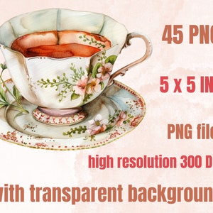 45 PNG Watercolor Spring Tea Time Clipart, Floral Spring Tea Party Illustrations Clip Art ...
