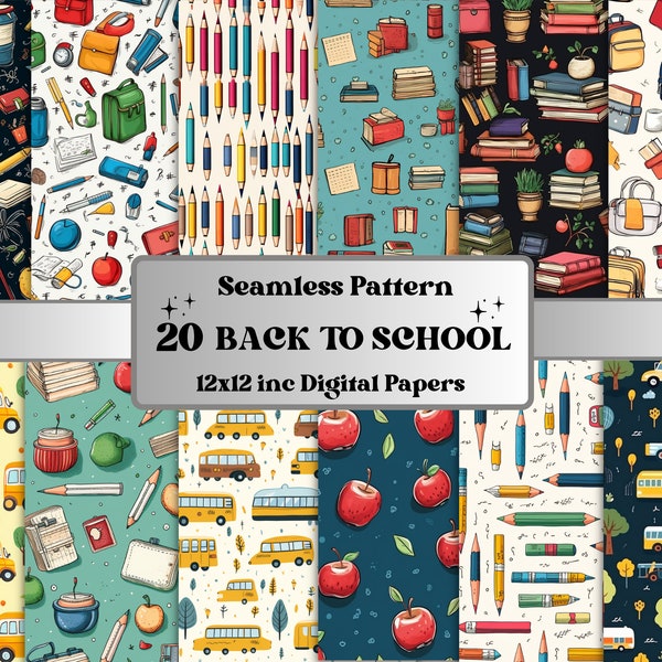 Back to School Clip Art & Digital Papers - Etsy