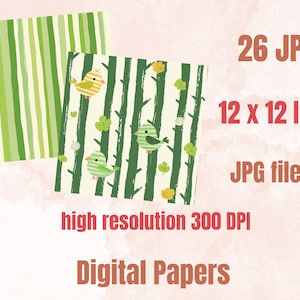 Printable Green Newborn Baby Paper, Green Baby Nursery Ephemera, New ...