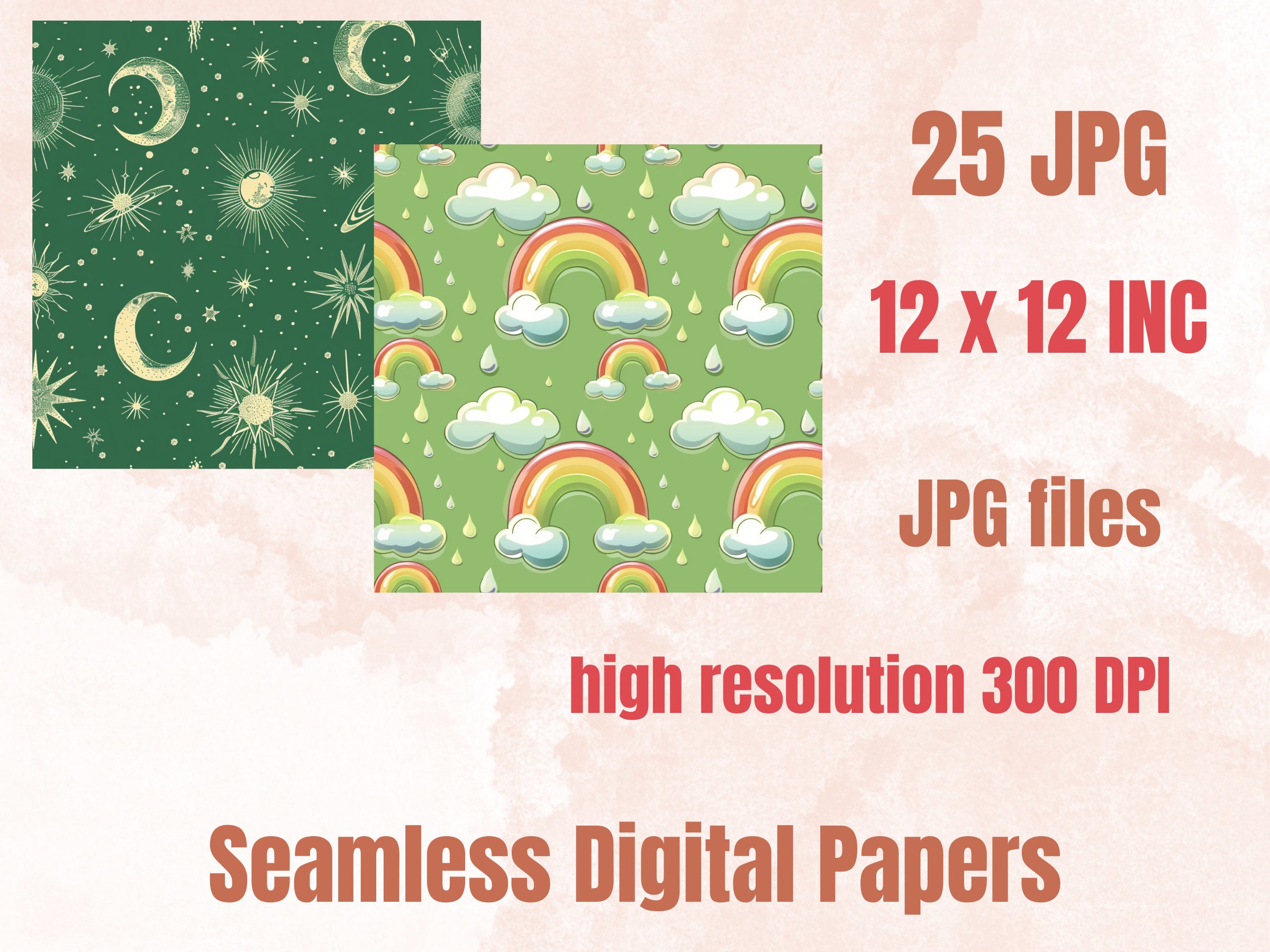 Seamless Green Baby Pattern Paper, Green Baby Nursery Ephemera ...