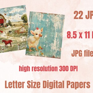 Farm Junk Journal, Printable Farm Life Nursery Digital Paper, Baby Farm ...