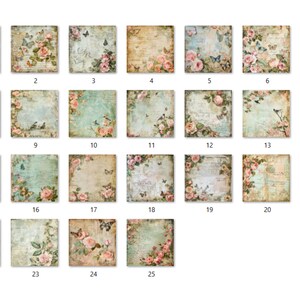 Spring Shabby Chic Digital Paper, Vintage Shabby Roses Junk Journal Kit ...