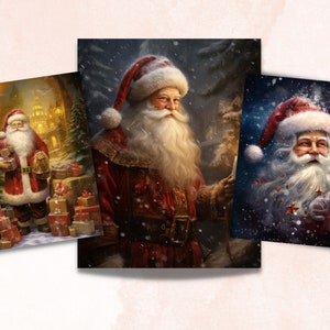 Printable Enchanted Santa Claus Digital Paper, Christmas Santa ...