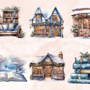 45 PNG Watercolor Winter Reading Clipart, Cozy Winter Booklover ...