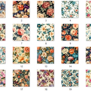 Seamless Vintage Flowers Digital Paper, Vintage Floral Seamless Pattern ...