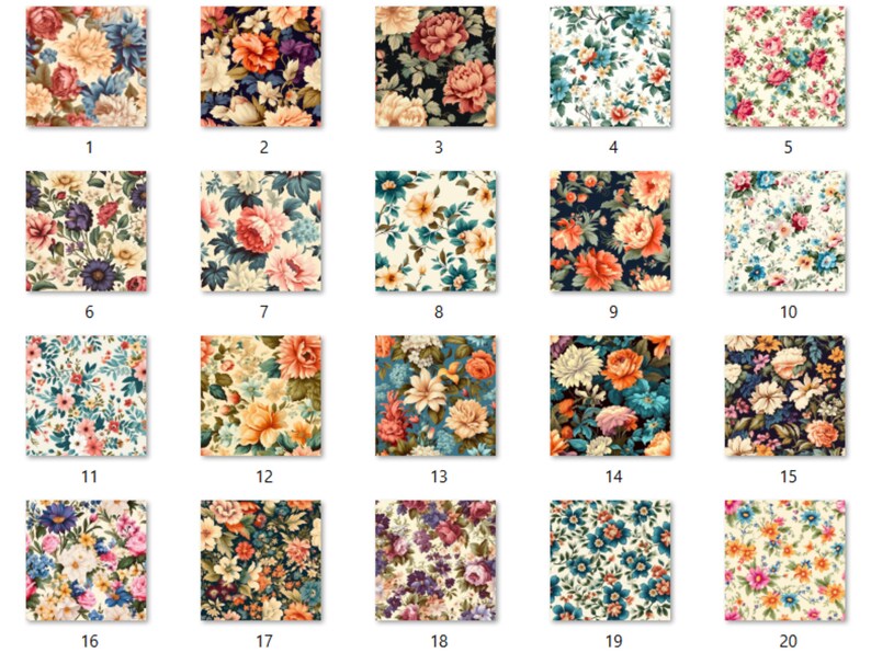 Seamless Vintage Flowers Digital Paper, Vintage Floral Seamless Pattern ...
