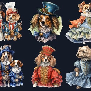 35 PNG Watercolor Fairytale Dogs Clipart Bundle, Fairy Tale Animal Clip ...