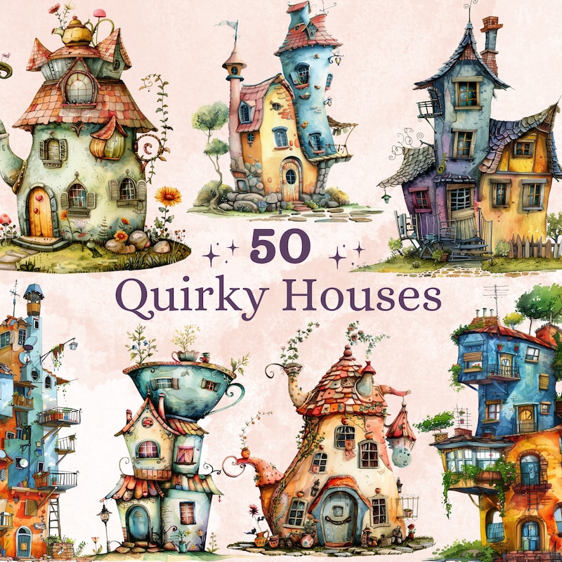 Cute Row of Houses Clipart - Etsy