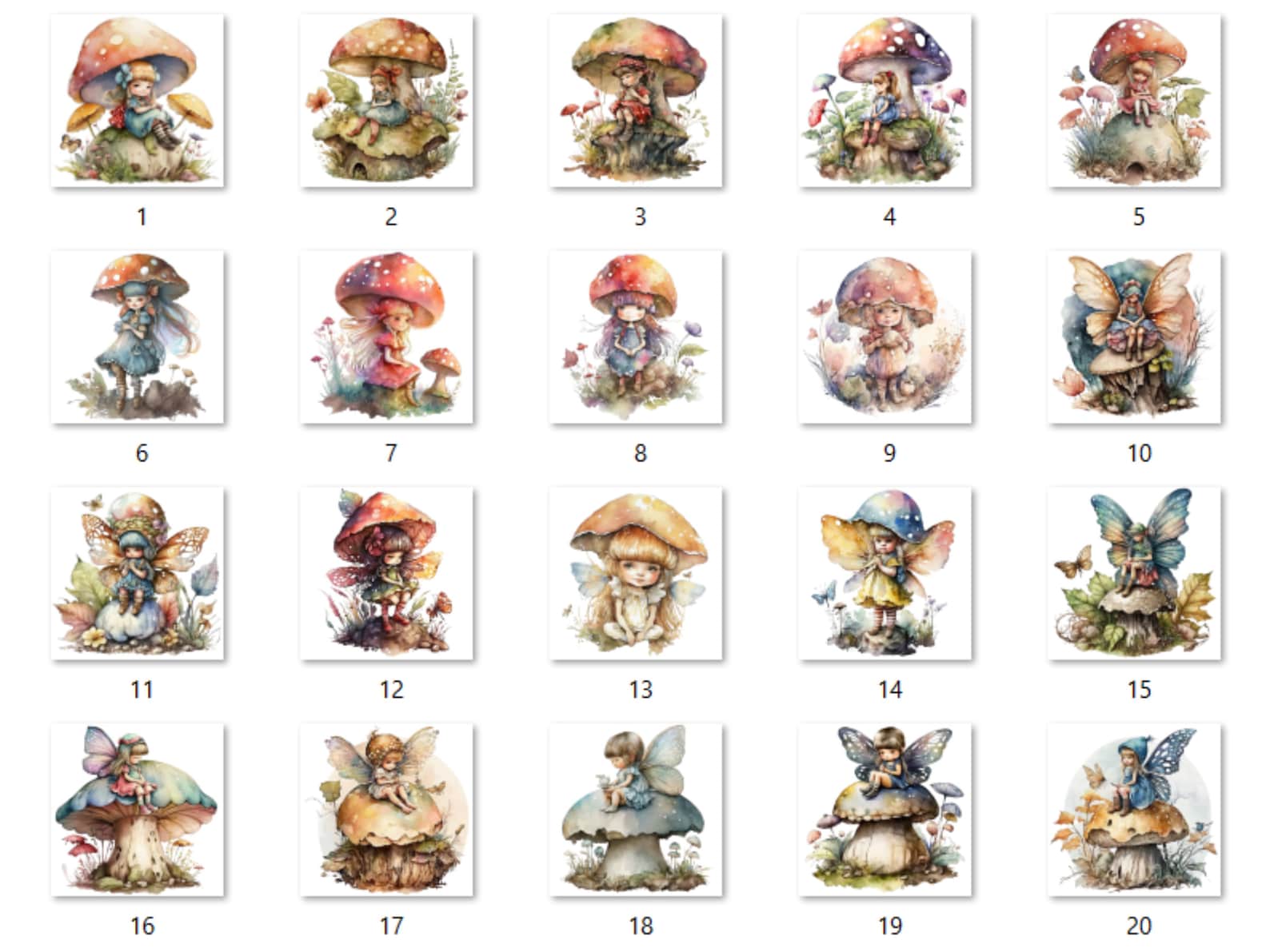 20 PNG Watercolor Mushroom Fairies Clipart, Enchanted Forest Fairy PNG ...