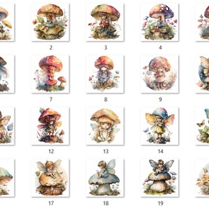 20 PNG Watercolor Mushroom Fairies Clipart, Enchanted Forest Fairy PNG ...