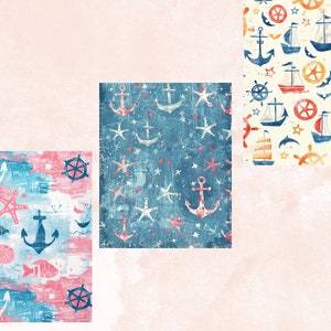 Nautical Junk Journal Kit, Printable Cute Nautical Nursery Digital ...
