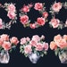 32 PNG Watercolor Pink Roses Clipart Bundle, Blush Rose PNG Clip Art ...