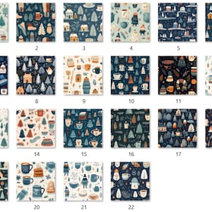 Seamless Cozy Winter Digital Paper Pack, Snowy Holiday Repeating ...