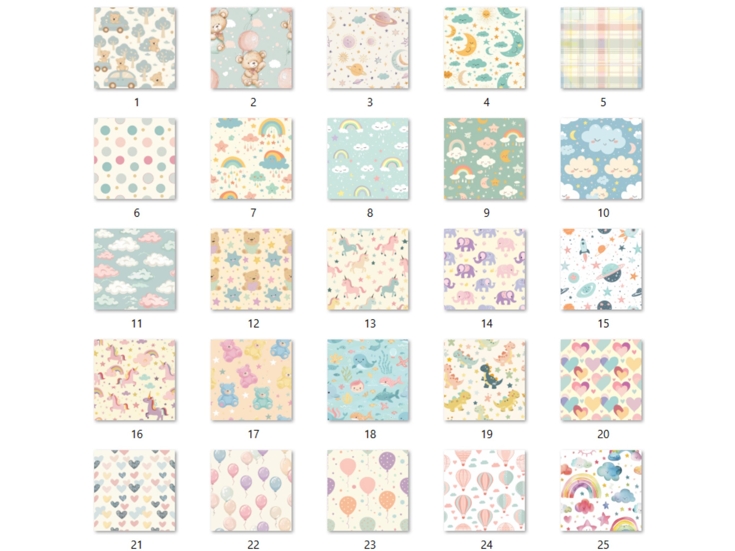 Seamless Pastel Baby Pattern Paper, Pastel Baby Nursery Ephemera ...