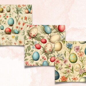 Seamless Vintage Easter Digital Paper, Retro Easter Bunny Seamless ...