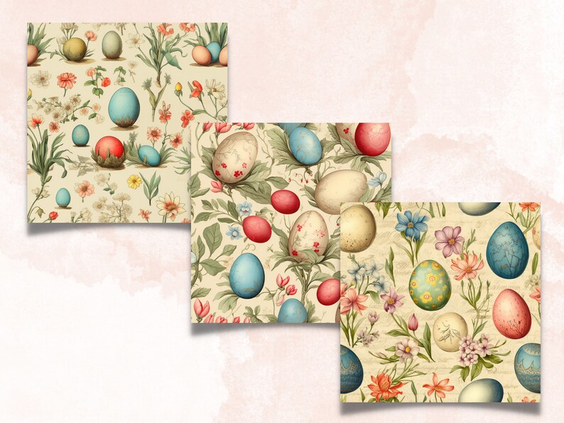 Seamless Vintage Easter Digital Paper, Retro Easter Bunny Seamless ...
