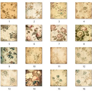 Vintage Floral Digital Paper, Vintage Old Spring Floral Paper, Flowers ...