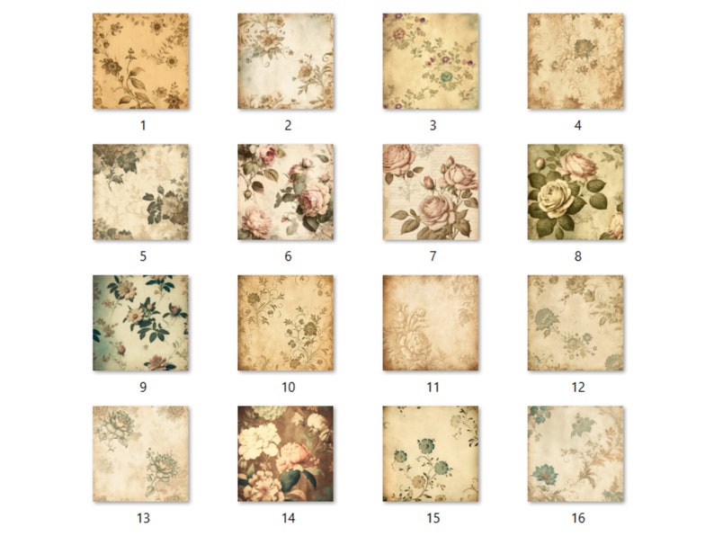 Vintage Floral Digital Paper Vintage Old Spring Floral Paper - Etsy