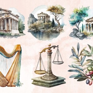 35 PNG Watercolor Fantasy Ancient Greek Clipart, Ancient Greek ...
