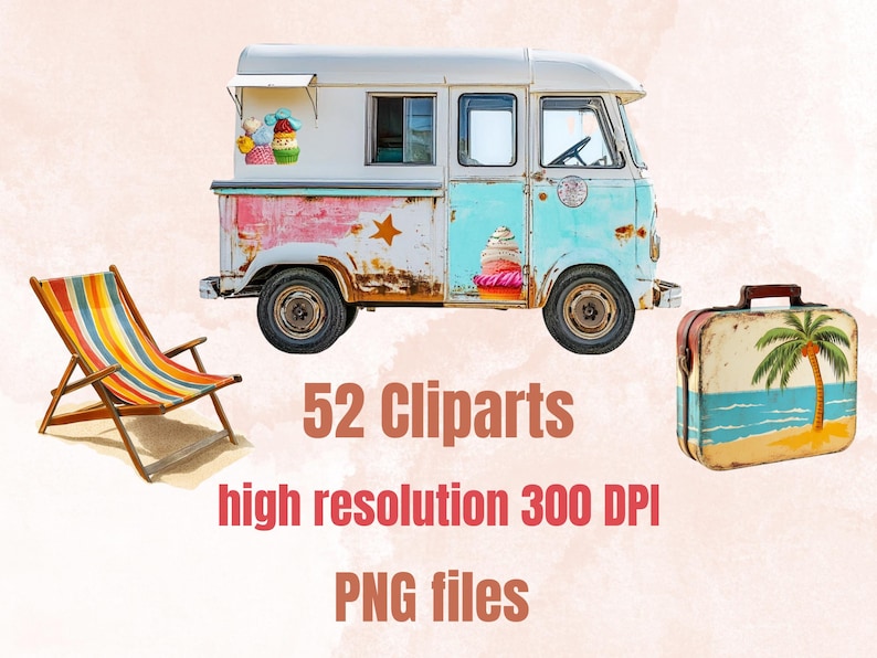 Whimsy Beach Day Collage Elements, Whimsical Beach Woman Fussy Cut ...