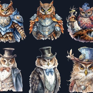 32 PNG Watercolor Fairytale Owl Clipart Bundle, Fairy Tale Animal Clip ...