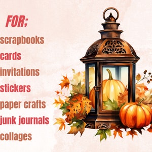 90 PNG Watercolor Fall Big Bundle Clipart, Rustic Autumn Illustrations ...