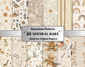 Seamless Pastel Baby Pattern Paper, Pastel Baby Nursery Ephemera ...